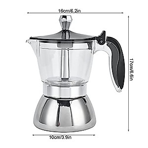 Horoper Stovetop Coffee Maker,Stainless Steel Moka Pot, 4 Cup Stainless Steel Coffee Maker Stovetop Moka Pot Coffee Maker Kitchen Supplies