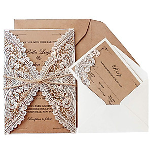 Laser Cut Wedding Invitations Sample by Picky Bride Invitation Cards Templates 126 x 185mm Customized Invite Cards with RSVP Cards