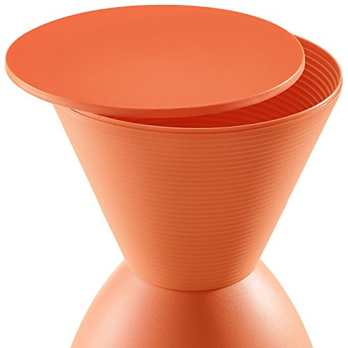 Modway Haste Contemporary Modern Hourglass Accent Stool in Orange