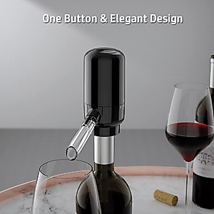 Electric Wine Aerator Pourer Automatic Wine Dispenser Pump with Retractable Tube for One-Touch Instant Oxidation Smart Wine Aerator Decanter Gift for Wine Lovers