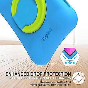 PEPKOO Kids Case for Fire HD 8/HD 8 Plus Tablet, 10th Generation 2020 Release, Light Weight Flexible Shockproof Cover with Foldable Handle Kickstand for Amazon Kindle Fire HD 8/8 Plus 10th Gen, Blue