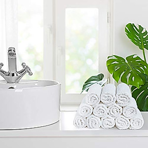 Softolle 100% Cotton Ring Spun Wash Cloths – Bulk Pack of Washcloths – 12x12 Inches – Wash Cloth for Face, Highly Absorbent, Soft and Face Towels (White, 24 Pack)