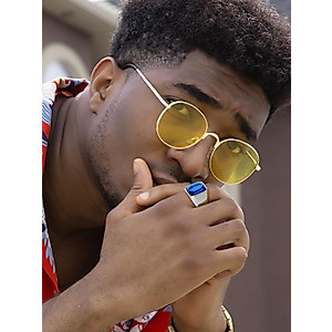 KeyStyle Diamond Cut Blue Stone Ring, Created Sapphire Large Costume Rings Size 14