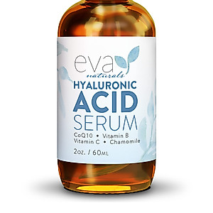 Eva Naturals Pure Hyaluronic Acid Serum For Face - Facial Serum - Wrinkles and Fine Lines - Perfect Hydrating Serum for Face and Dry Skin - Pairs with Vitamin C Serum (2 Oz)