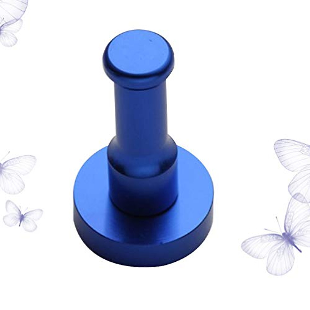 YARNOW Heavy Duty Aluminum Wall Hooks No Drilling Waterproof Rustproof Single Hook Hat Coat Robe Door Wall Hook Hanger (Blue)