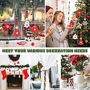 Suziko 205 Pieces Wooden Beads,Decorate Beads 0.63 Inch Round Craft Bead with Holes for DIY Garland Jewelry Making Home Party Halloween Thanksgiving Holiday Decoration (red)