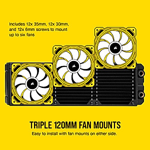 CORSAIR Hydro X Series XR7 360mm Water Cooling Radiator - Triple 120mm Fan Mounts - Premium Copper Construction - Easy Installation - Black