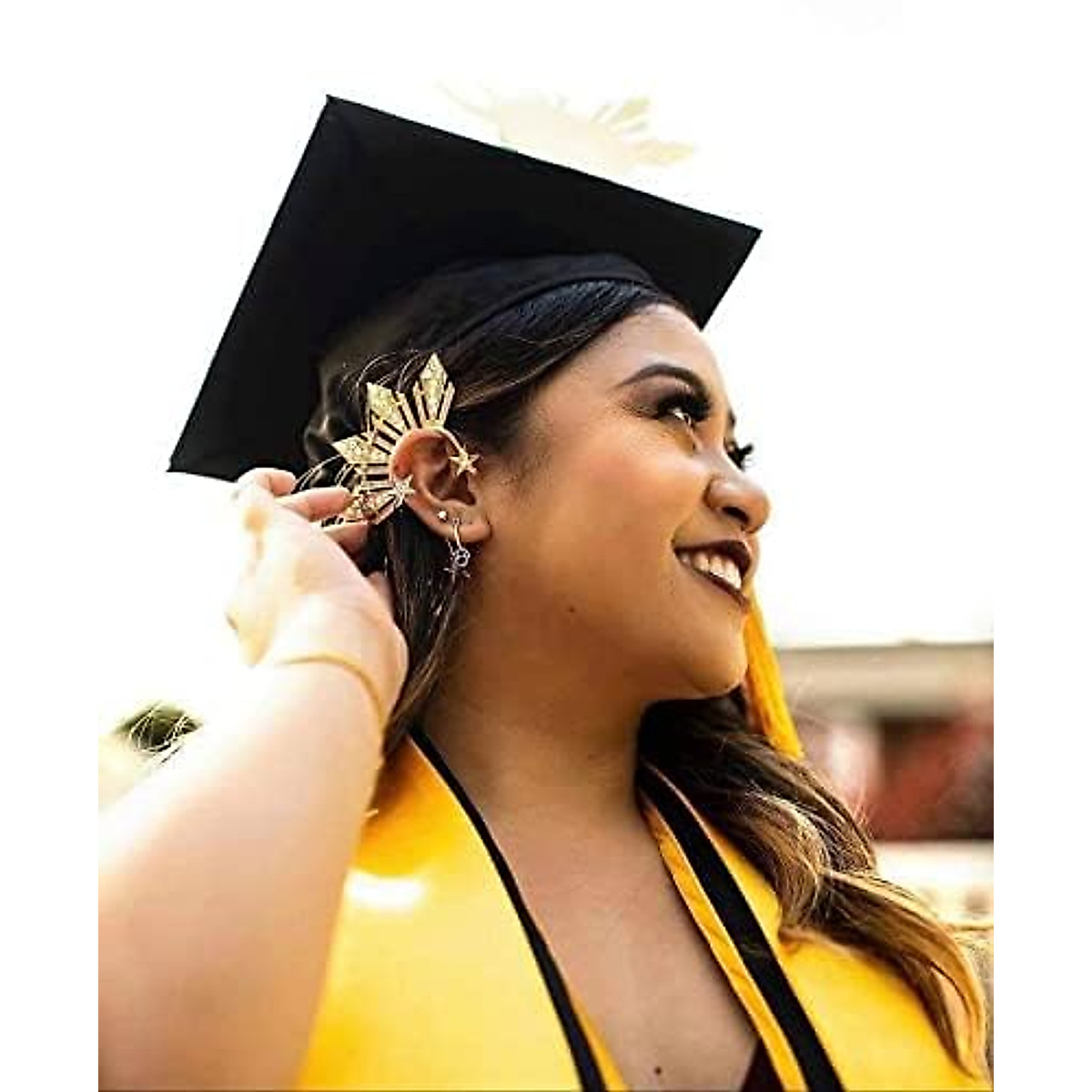 Gold Three Star & the Sun Ear Cuff Inspired by Ms. Universe 2018