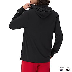 Champion, Midweight, Soft and Comfortable T-Shirt Hoodie for Men, Black Script, Large