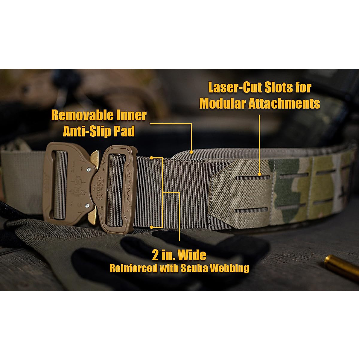 Condor LCS Cobra Gun Belt (Black, Medium/Large: 40.5"-44.5" Long, Waist 34"-36")