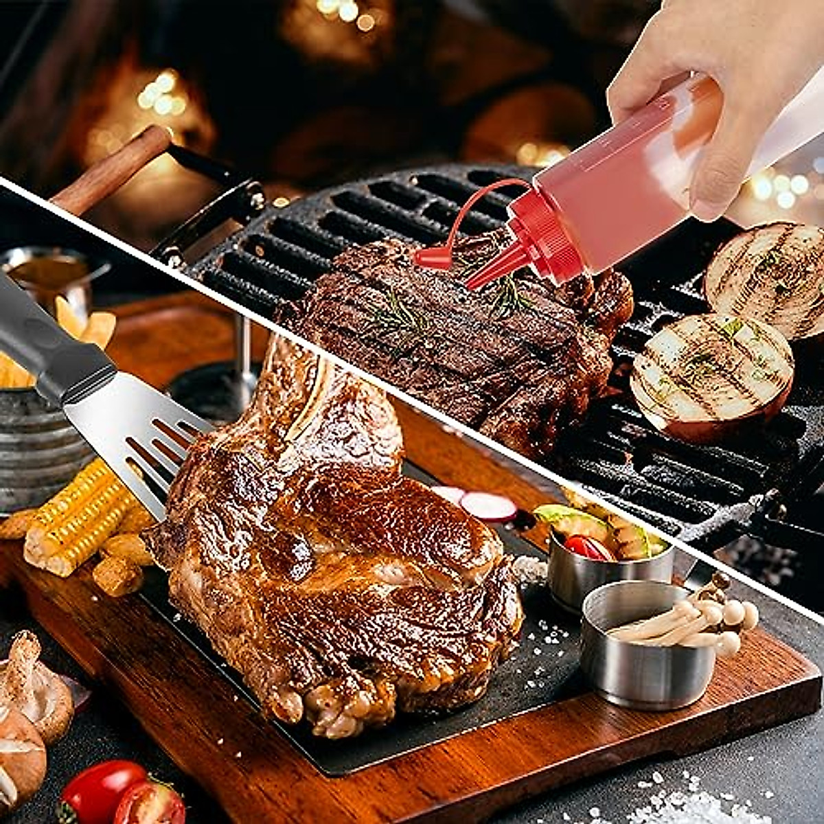 Supernal 46pcs Blackstone Griddle Accessories,Meat Press,Fat Top Grill Accessories,Grill Utensils Set,Grilling Gifts for Men,Camping,Backyard,Thanksgiving, Christmas, Halloween