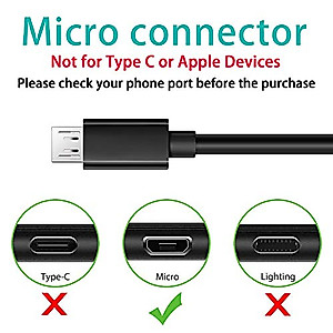 Micro USB Cable 10ft 3Pack Extra Long Android Charger Cable High Speed Durable PS4 Charging Cable Android Charging Cord for Samsung Galaxy S7 S6 S7 Edge S5, LG G4, HTC, PS4, Camera, Black