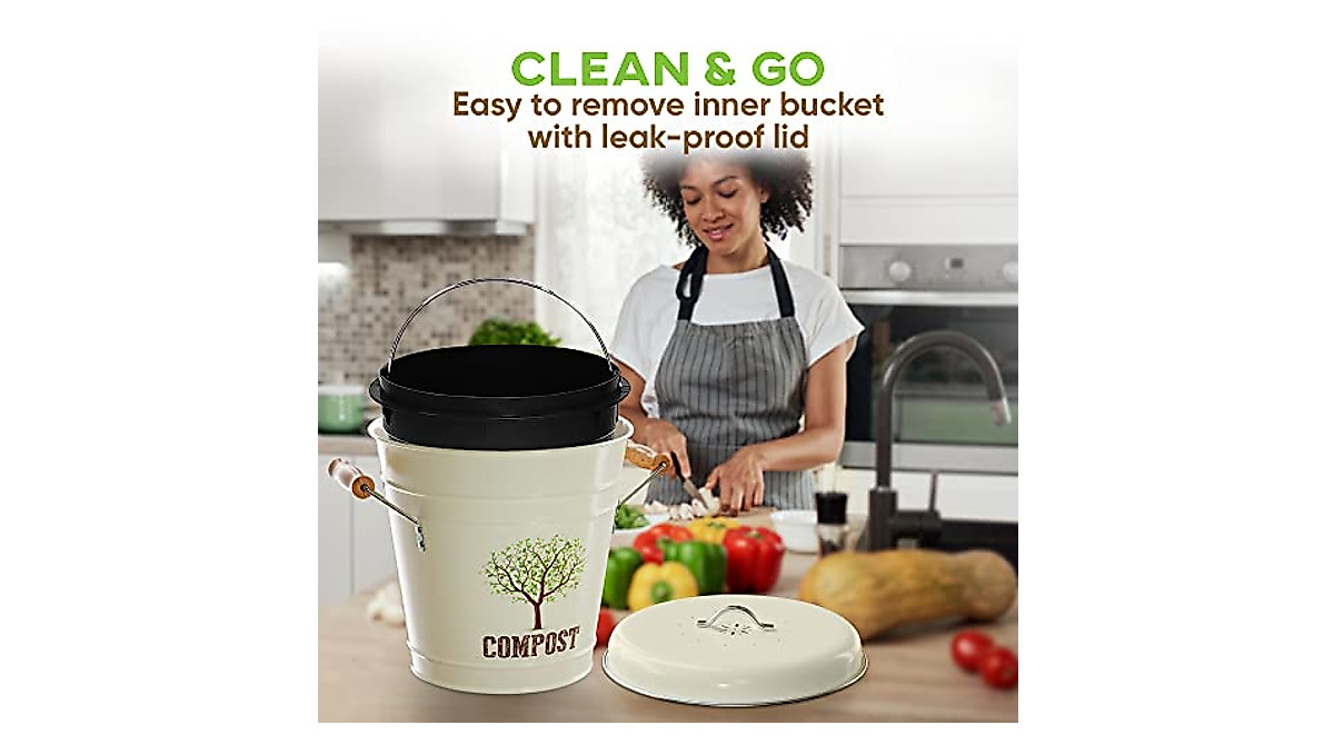 Third Rock 1.0 Gallon Kitchen Compost Bin - Eco-Friendly