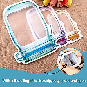 KESTAR 30 Pcs Mason Jar Zipper Bags, Spice Storage Bags, Reusable Food Saver Storage Bags Snacks Zipper Sealed Bags Fresh Bags with 30 PCS Labels for Travel Camping Picnic (Style01 30 PCS)