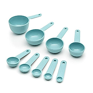 KitchenAid Universal Measuring Cup and Spoon Set, 9 Piece, Aqua Sky