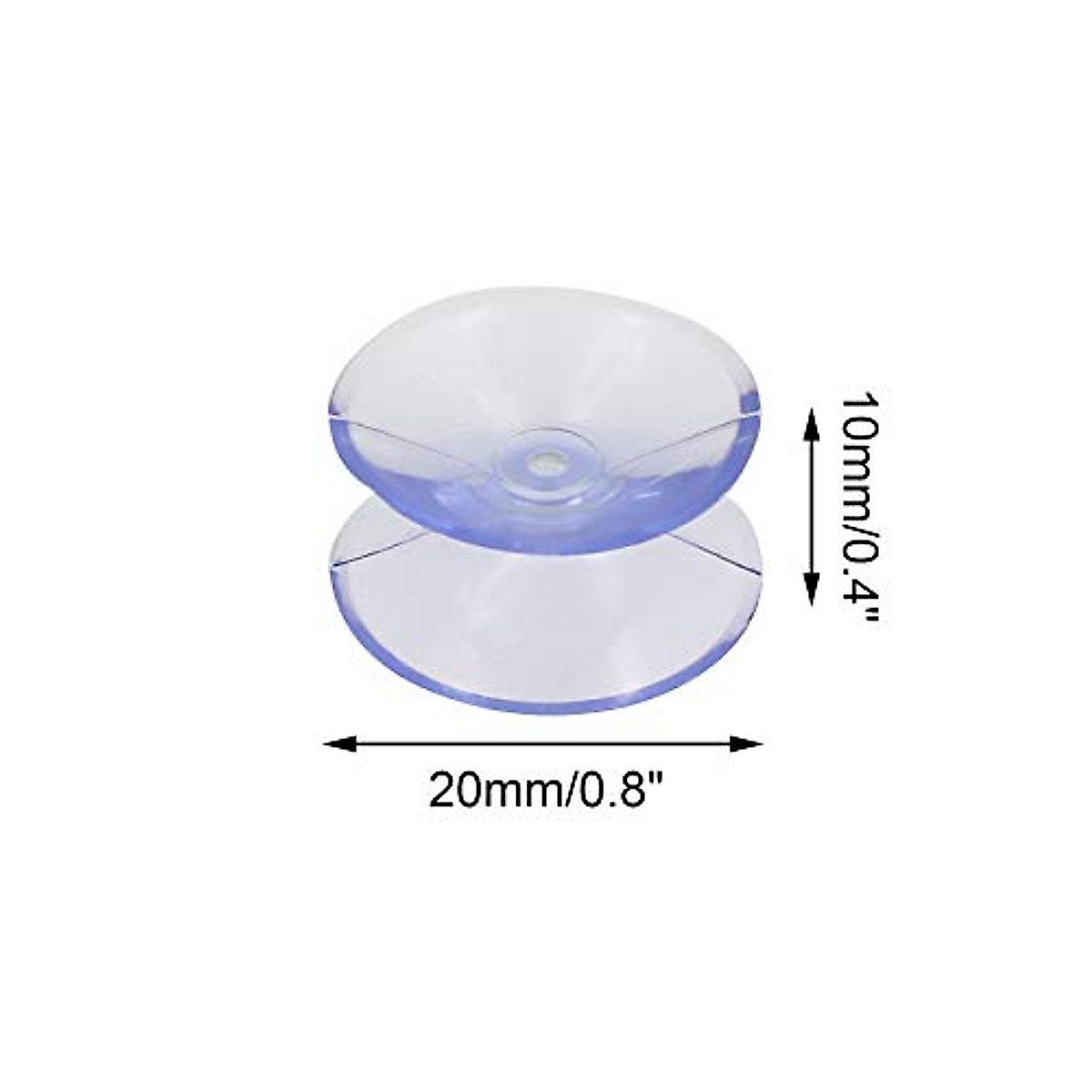 Jiozermi 20 PCS Double Sided Suction Cups Without Hooks Sucker Pads for Glass Plastic 20mm/0.8 Inch