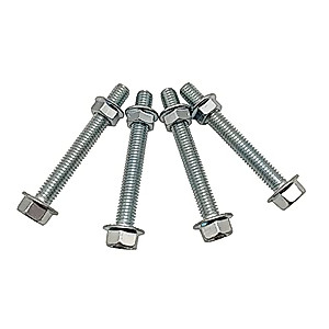 3/8 Flanged Hex Head Bolts, 3/8 Flanged Nuts, Flanged Hex Head Screws, Grade 5, Fully Threaded, 4 Pack (3/8"-16 x 3")