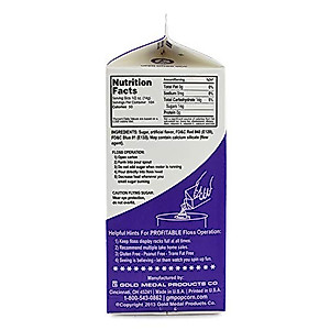 Cotton Candy Floss Sugar-Blue Raspberry, Pink Vanilla & Grape-1/2 Gallon-three Pack