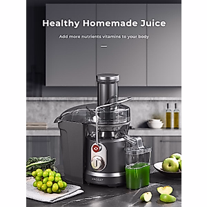 AMEGAT Juicer Machines Vegetable and Fruit, 1300W Powerful Juice Extractor Machine, Whole Fruit Juicer With 3.2" Wide Mouth Food Chute, 2 Speeds, High Juice Yield, 100% BPA-Free