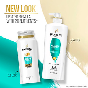 Pantene Pro-V Smooth & Sleek 2 in 1 Shampoo & Conditioner,17.9 fl oz Pump Bottle