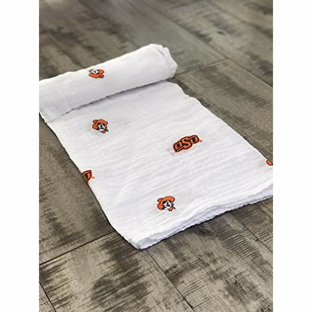 Three Little Anchors Oklahoma State University Muslin Swaddle Blanket 47x47in