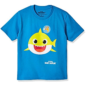 Pinkfong Boys' Toddler Baby Shark Short Sleeve T-Shirt, Turquoise, 3T