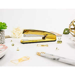 Bostitch Office Professional Metal Executive Stapler, 20 Sheet Capacity, Gold Chrome (B5000-GOLD)