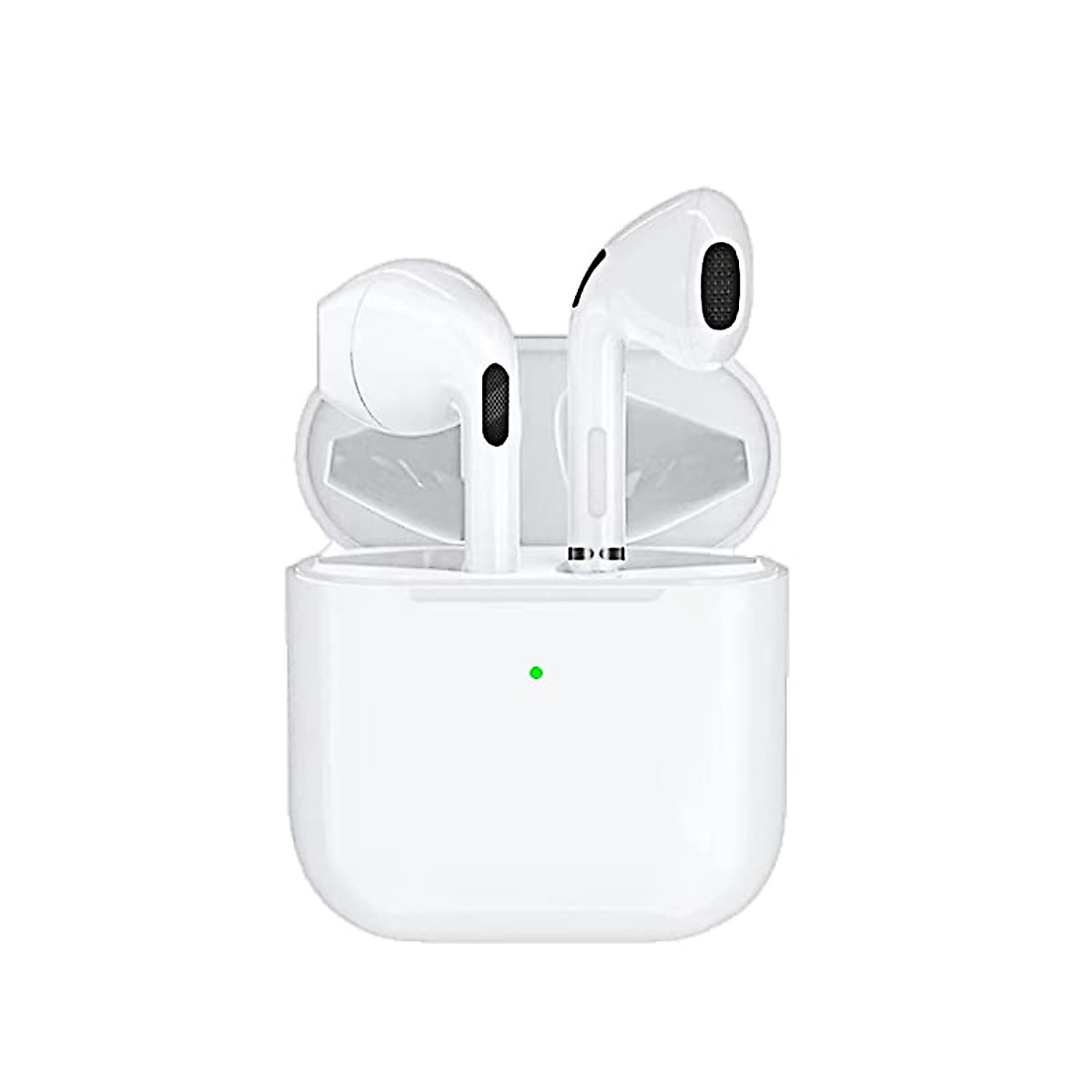 True Wireless Earbuds Bluetooth Headphones Touch Control with Wireless Charging Case IPX8 Waterproof Stereo Earphones in-Ear Built-in Mic Headset Premium Deep Bass for Sport White