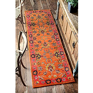 nuLOOM Montesque Hand Tufted Wool Area Rug, 8' 6" x 11' 6", Orange