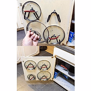 Cabinet Door Pan Lid Organizer, Set of 4, Wall Mount Pot Lid Rack Pot Lid Storage Rack Pan Covers Holder - No Scratch - No Pot Lid