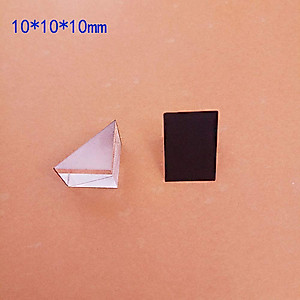GARPROVM Triangular Prism, 90 Degree Total Reflection Isosceles Right Angle Aluminized Optical Mirror Black Prism