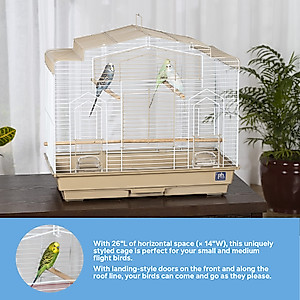 Prevue Pet Products SP50051 Barn Style Bird Cage, Brown/White