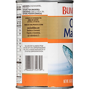 Bumble Bee Chub Mackerel, 15 oz Can (Pack of 12) - Canned Mackerel Fish, High Protein Keto Food, Gluten Free