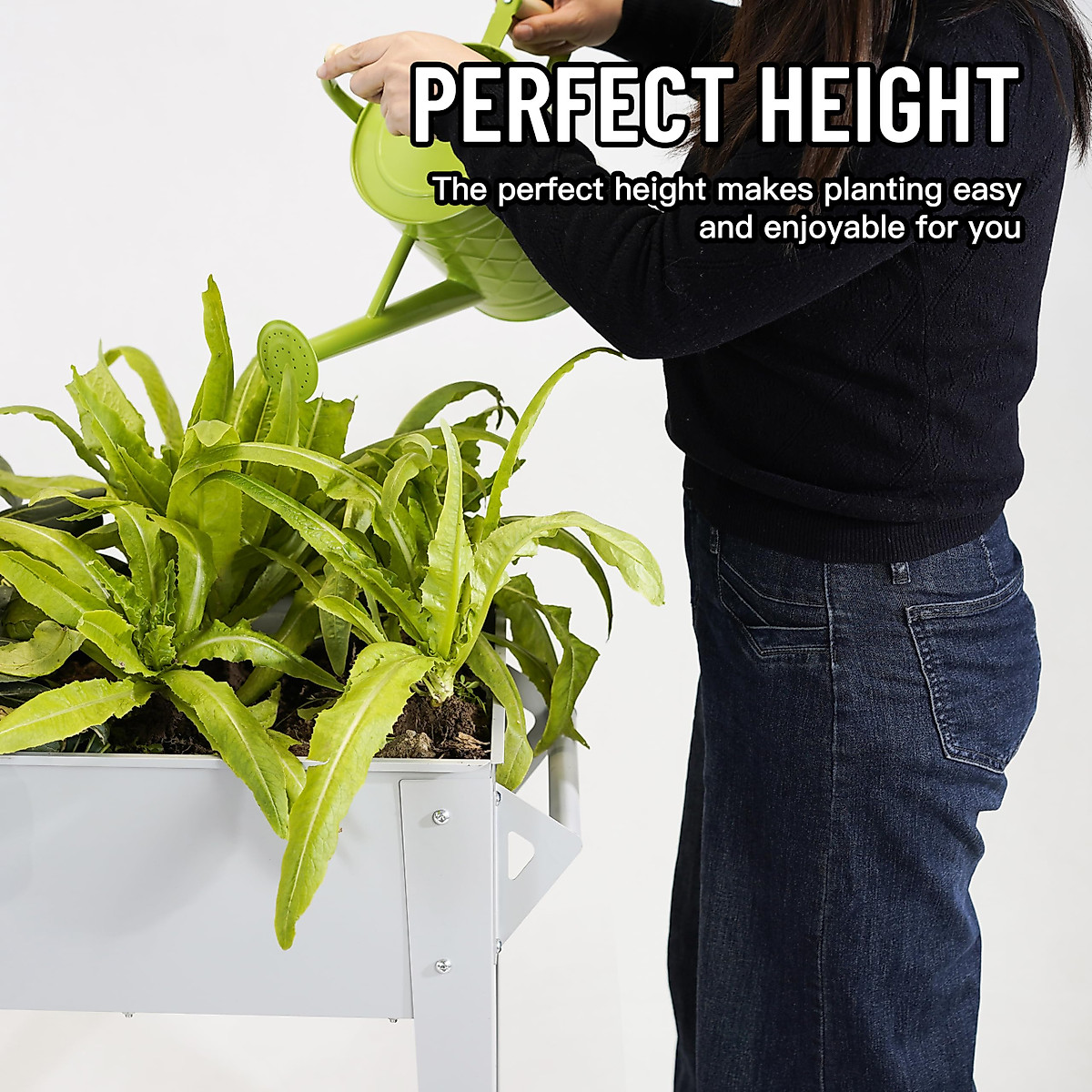 LEETOLLA 𝐑𝐚𝐢𝐬𝐞𝐝 𝐆𝐚𝐫𝐝𝐞𝐧 𝐁𝐞𝐝 𝐎𝐮𝐭𝐝𝐨𝐨𝐫 Elevate Herb Garden Planter Box Outdoor Raised Planter Box with Legs On Wheels for Vegetables Flower Tomato Patio Backyard