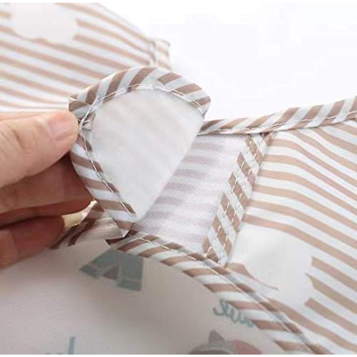 PandaEar (3 Pack Short Sleeve Lower Pocket Waterproof Bibs|Baby Infant Toddler 12-48 Months (Multi-Color 1)