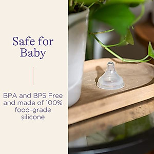 Lansinoh NaturalWave Baby Bottle Nipples, Slow Flow, Size 2S, Anti-Colic, 2 Count