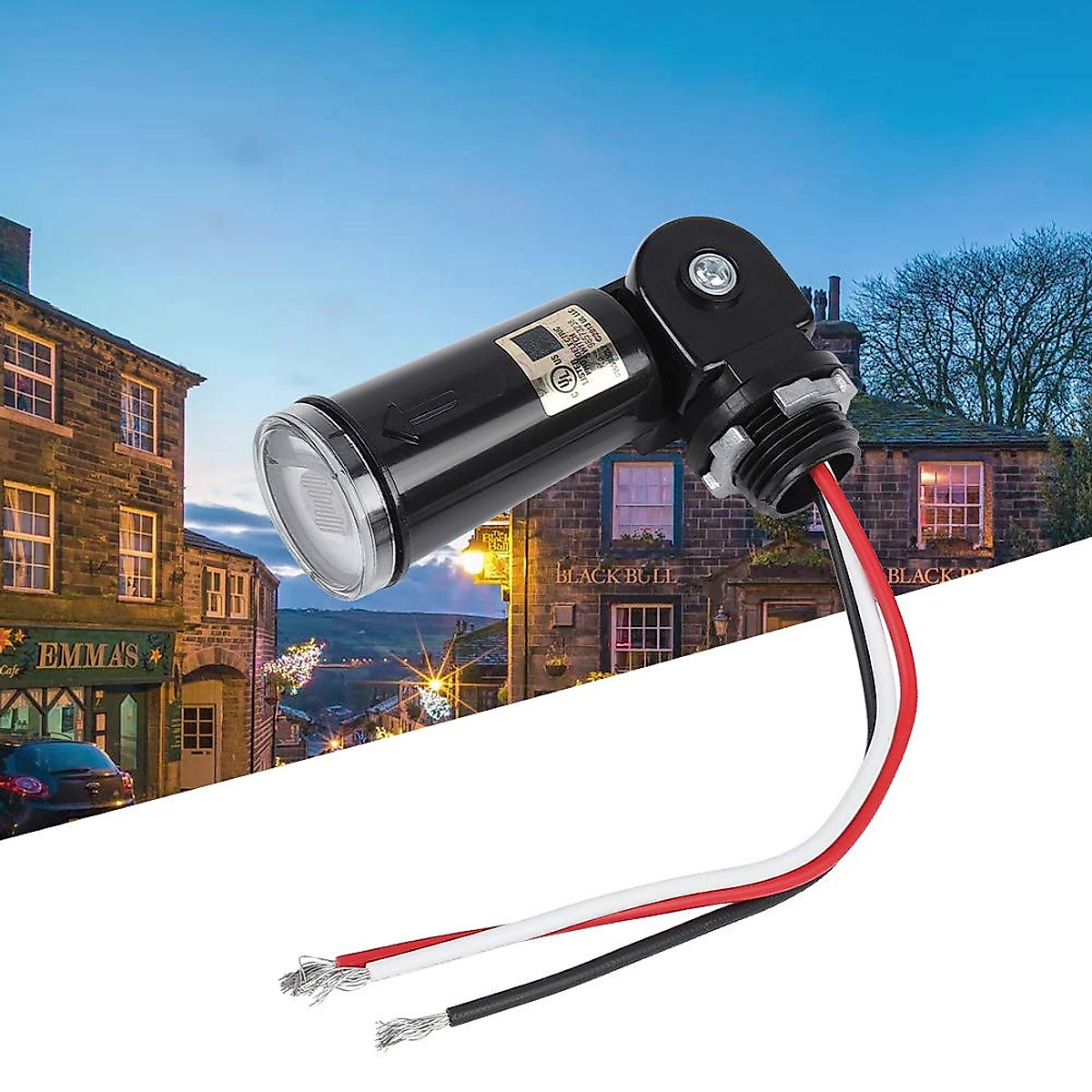 Sonew Photoelectric Switch Sensor 120V Photocell Dusk to Dawn Button Photo Control Eye Switch Flush Mount