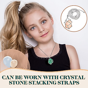 Tondiamo 3 Pcs Adjustable Crystal Necklace Holder Cage Empty Stone Holder Necklace Crystal Cage Stand for Women Jewelry DIY(Platinum)