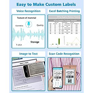 Memoqueen Label Maker Machine with 3 Roll Labels M200 Portable Label Makers, Upgrade 3 Inch Bluetooth Thermal Barcode Label Printer for Small Business/Home Use, for Retail, Logo, Labeling, Name, White