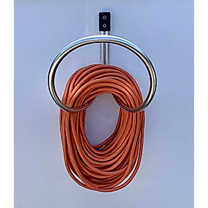 UpCaddy Hose Hanger Wall Mount, Holds 25 to 125 Feet of 3/4 Inch Hose – Aluminum Hose Hook