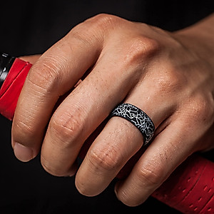 ThunderFit Silicone Wedding Rings for Men, 2 Layers Top Design Bands 8.5mm Wide 2.5mm Thick - 1/4/8/12 Variety Multipack (Pack B - Size 9.5-10 (19.8mm))