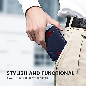 Zitahli Mens-Wallet-Slim-Leather-RFID Blocking Wallet for Men Minimalist Bifold Credit Card Holder with Gift Box