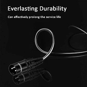 DREMAKE Mono 6.35mm 1/4’’ TS Male to XLR Male Audio Cable, 3FT Jack 6.35mm to XLR 3-Pin Interconnect Cord, Quarter Inch to XLR Unbalanced Mic Cable for Speakers, Stage, DJ, AMP, Studio Audio Console