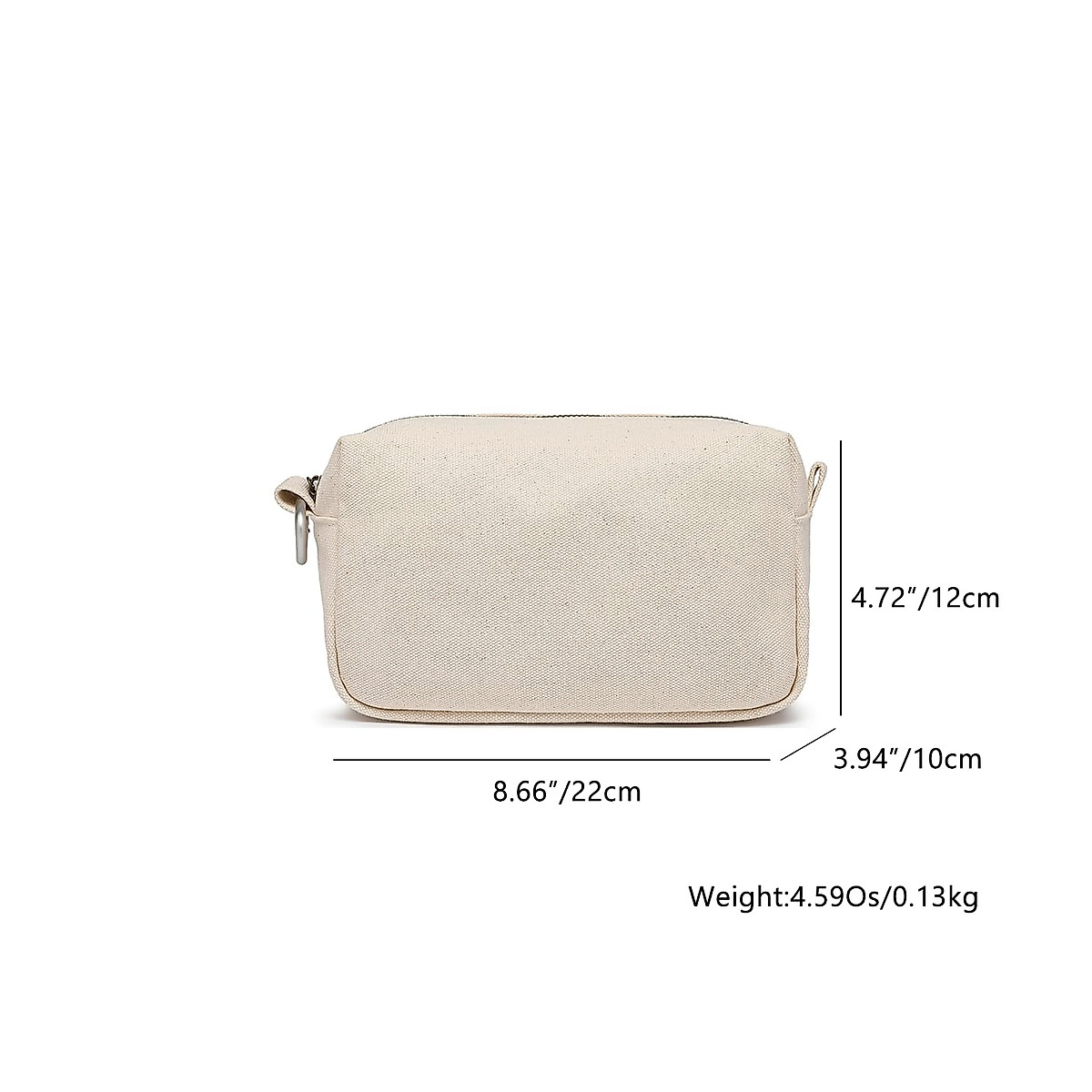 YONBEN Organizer Bag -Lightweight Cosmetic Bag with Ring Clasp, Perfect Travel Makeup Bag for Women,nylon Stand Up Design (Beige/Canvas)