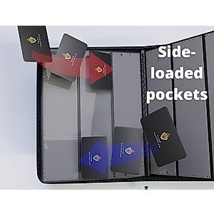 Card Guardian - 9 Pocket Premium+ Binder with Zipper for 504 Cards - Side Loading Pockets for Trading Card Games TCG (Green)