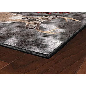 Brumlow MILLS Whitetail in Snow Washable Christmas Forrest Deer Indoor or Outdoor Holiday Rug for Living or Dining Room, Bedroom and Kitchen Area, 20" x 34", Gray