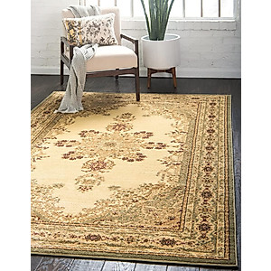 Unique Loom Versailles Collection Traditional Classic Border with Medallion Motif, Area Rug (10' 0 x 13' 0 Rectangular, Green/ Ivory)