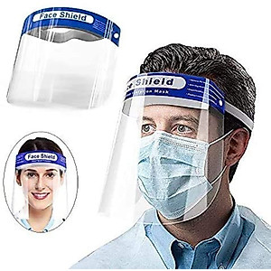 10 Pack Safety Face Shield, All-Round Protection Headband with Clear Anti-Fog Lens, Lightweight Transparent Shield with Stretchy Elastic Band (10)