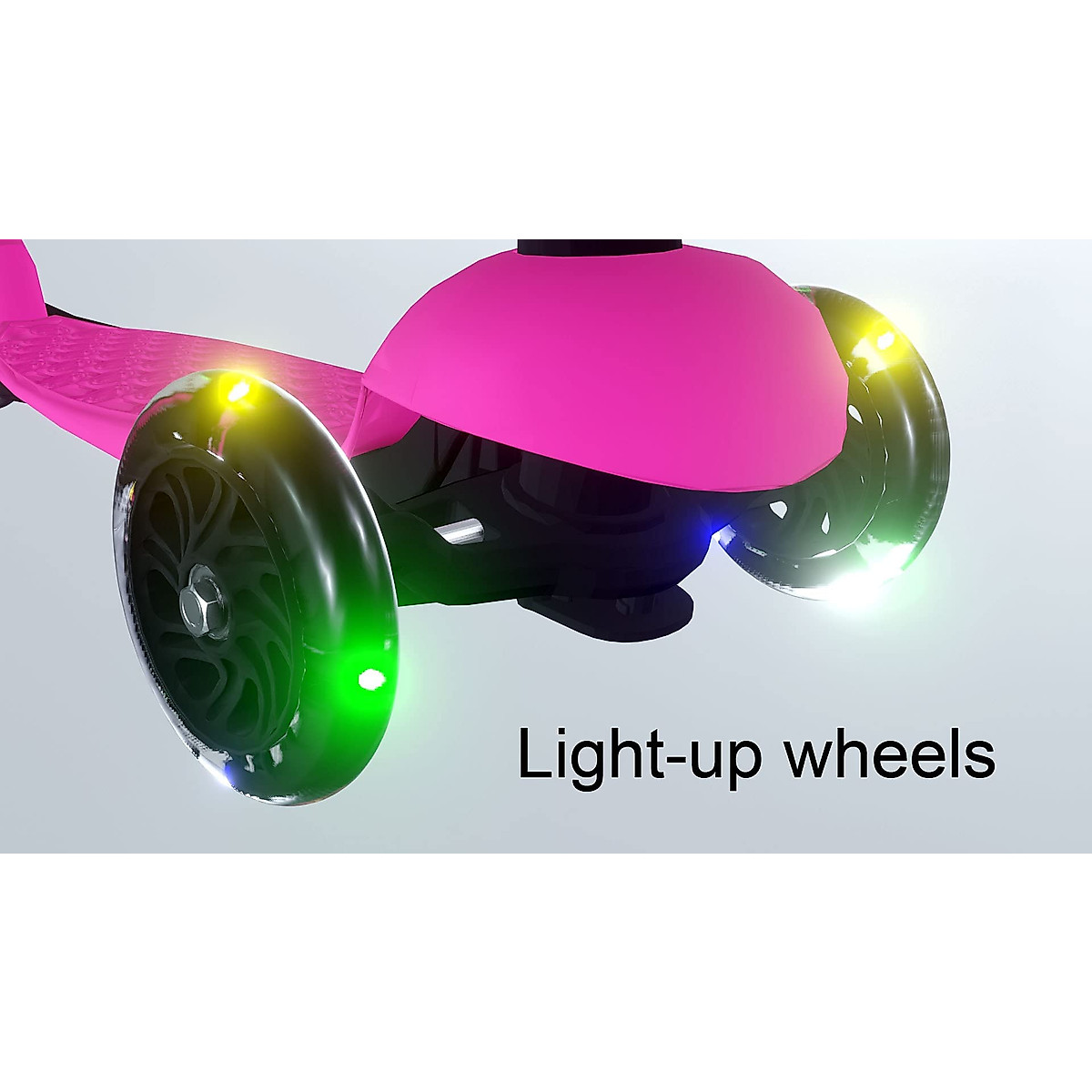 Voyage Sports 3-Wheeled Kick Scooter for Kids Ages 3-5 - Lightweight, Alloy Steel, Adjustable Handlebars, Light Up LED, Anti-Slip Deck, for Preschool Toddler Boys and Girls, Pink