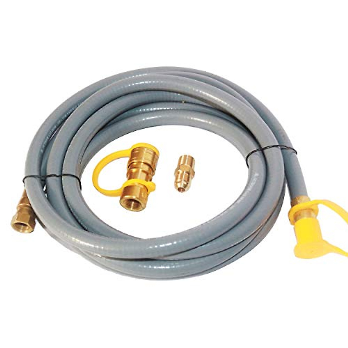 12 Feet 3/8 ID Natural Propane/Natural Gas Hose with 3/8" Female by 1/2" Male, Quick Disconnect Kit for Grill, Griddle, Fire Pit,Generator, Heater and More NG/Propane Appliance